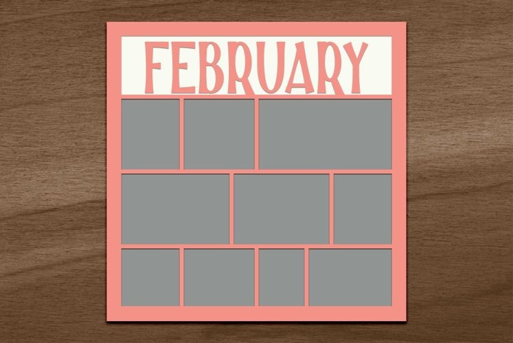 February Year In Review Scrapbooking Page Layout Template