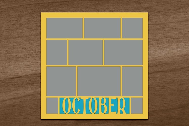 Year in Review October Digital Scrapbooking Page Layout