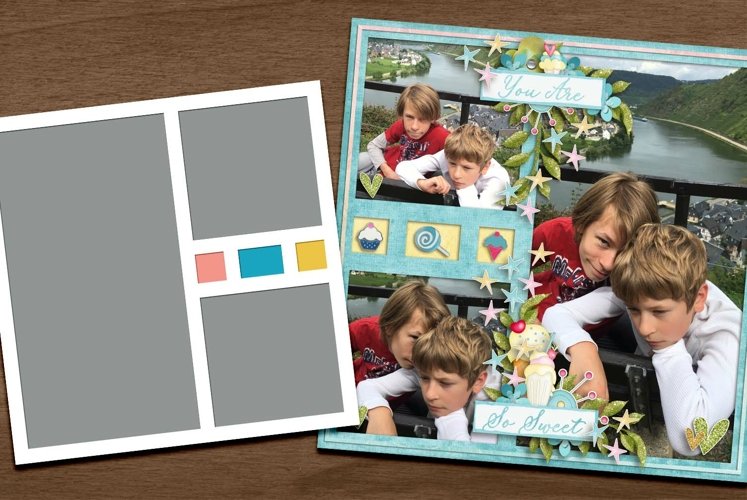 Simple Spreads 4 Digital Scrapbooking Page Layout Template