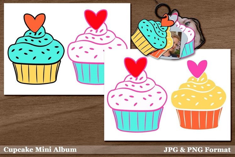 Printable Cupcake Mini Scrapbooking Template