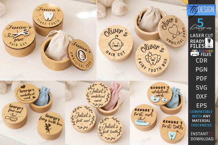 Keepsake Memory Boxes Laser Cut Bundle | Treasure Boxes SVG