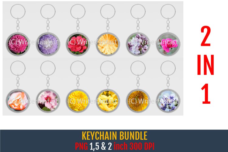 Keychain bundle. Keychain Flowers Patterns Bundle. (1366270)
