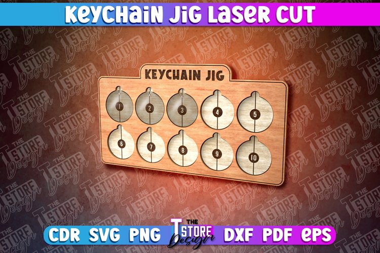 Keychain Jig Laser Cut SVG|Keychain Engraver (2868723)
