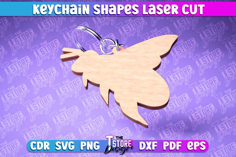 Keychain Shape Laser Cut SVG Design|Funny Wooden (2855833)