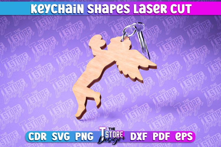 Keychain Shape Laser Cut SVG Design|Funny Wooden (2855841)