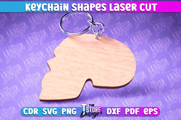 Keychain Shape Laser Cut SVG Design|Funny Wooden (2855845)
