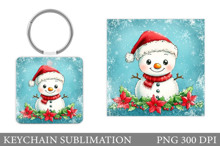 Cute Snowman Keychain Design. Christmas Keychain (5063493)