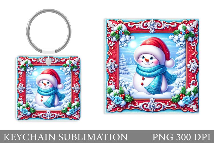 Cute Snowman Keychain Design. Christmas Keychain (5063591)