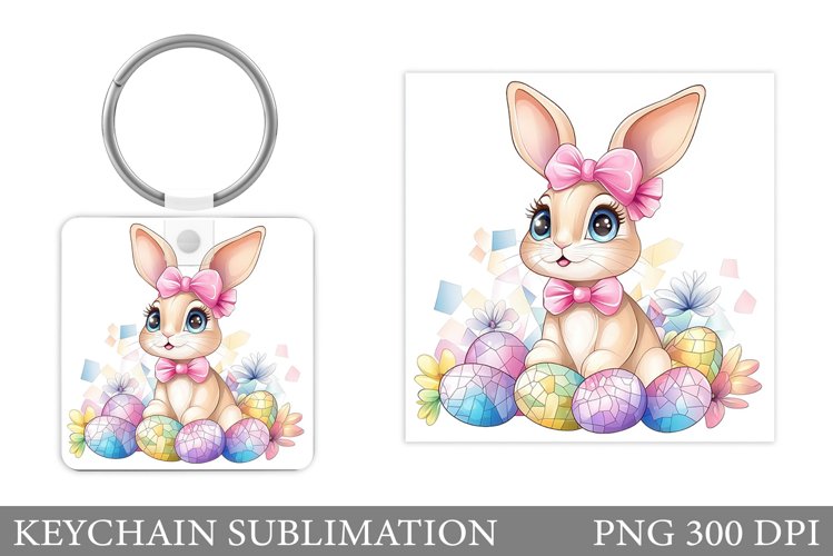 Bunny Keychain Design. Easter Keychain Sublimation (5224453)