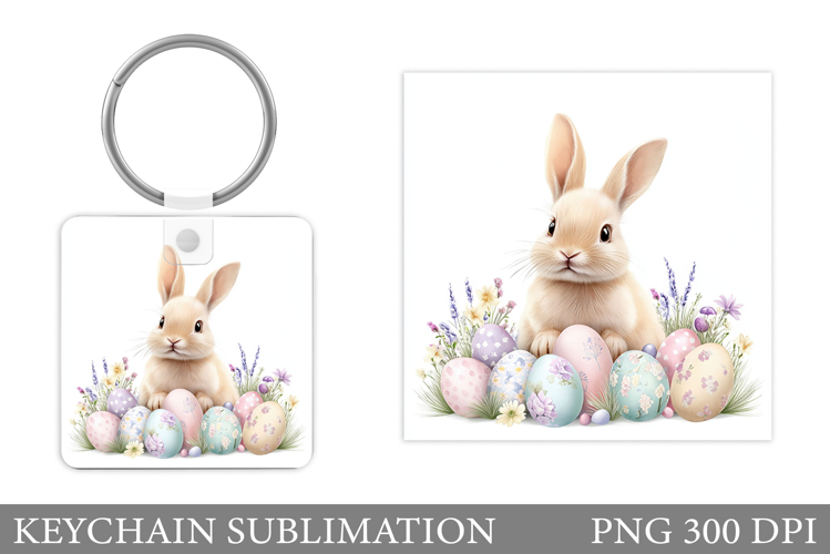 Bunny Keychain Design. Easter Keychain Sublimation (5390465)