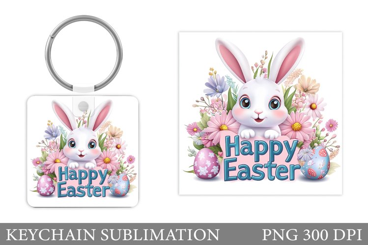 Bunny Keychain Design. Easter Keychain Sublimation (5224457)