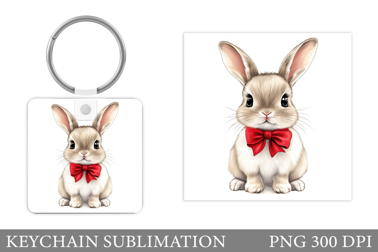 Cute Bunny Keychain Design. Cute Bunny Sublimation (5414190)