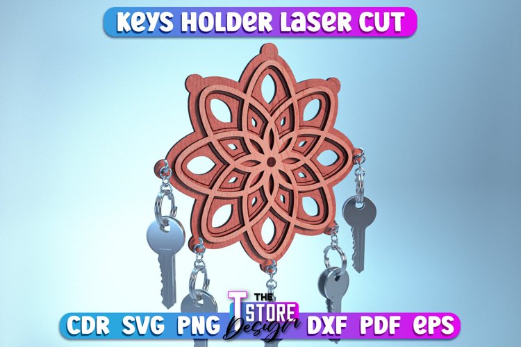 Keys Holder Laser Cut | Mandala Laser Cut | Family (3025832)