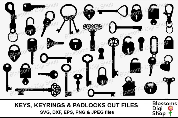 Keys, Keyrings & Padlocks Cut Files