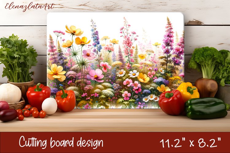 Flowers Cutting Board Design. Meadow Wildflowers (3301122)