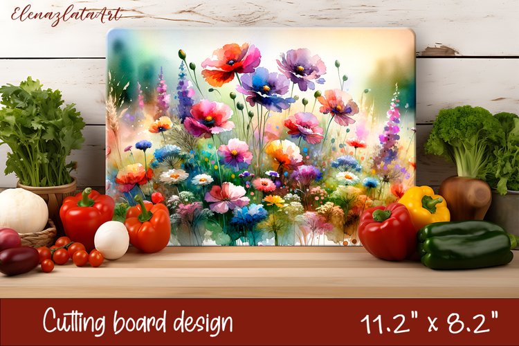 Flowers Cutting Board Design. Meadow Wildflowers (3301131)