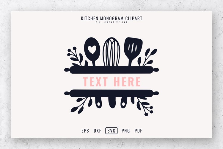 Kitchen SVG | Kitchen Utensils Monogram (2122123) | SVGs | Design Bundles