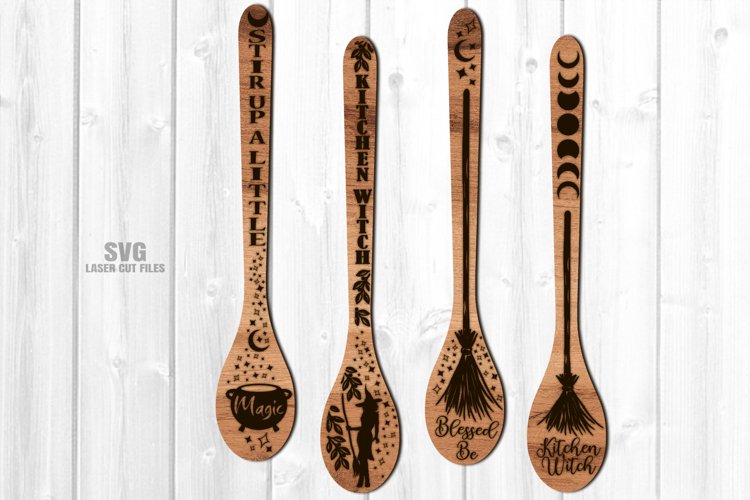 Kitchen Witch Spoon SVG Bundle | Halloween SVG Laser Files