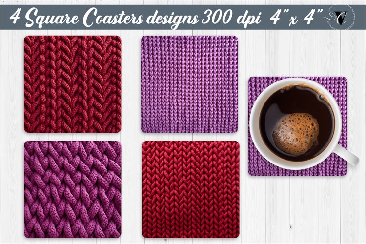 Square Coasters | Knitted texture sublimation
