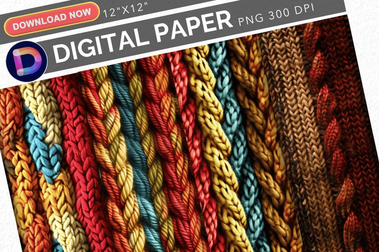 Knitted Wool Texture Digital Paper