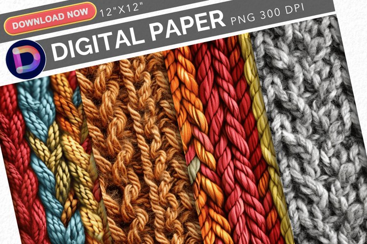 Knitted Wool Texture Digital Paper