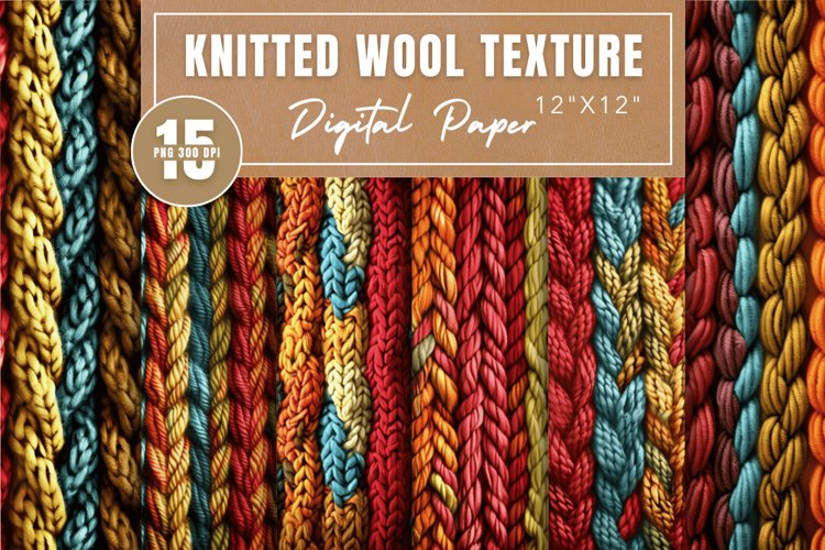 Knitted Wool Texture Digital Paper Bundle
