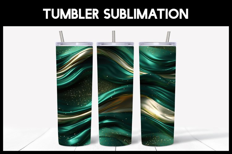 Green Abstract Glitter Tumbler Sublimation (2787838)