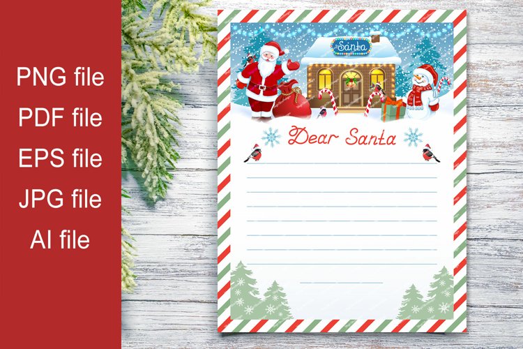 Santa Letter Template Christmas Wish list to Santa Claus