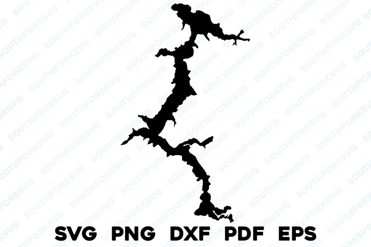 Lake Coeur d'Alene Idaho Map Silhouette Shape Design