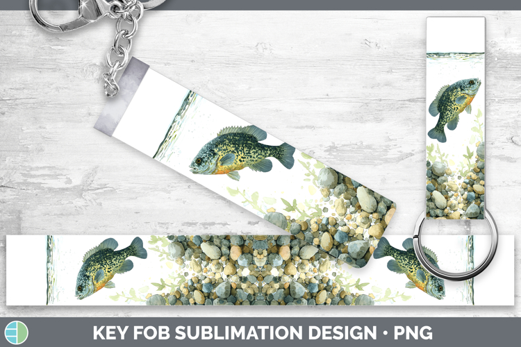 Bluegill Sunfish Lake Fish Sketch Key Fob Sublimation Design