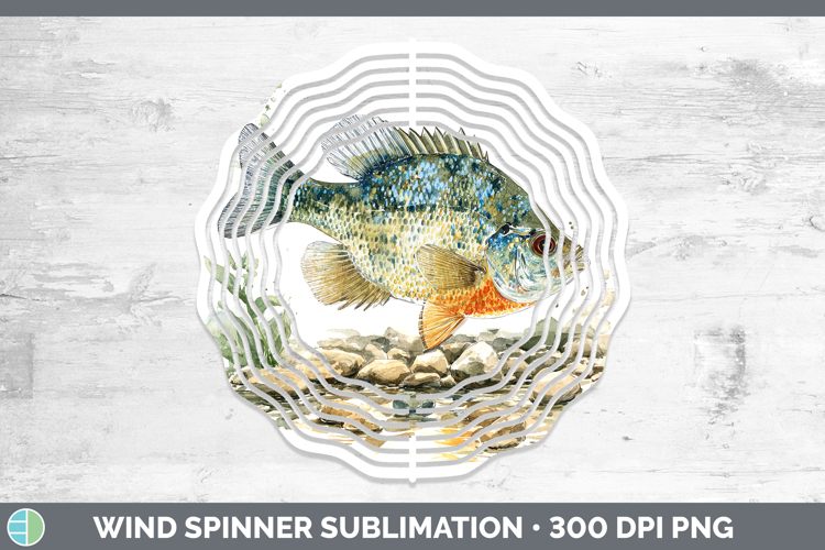 Bluegill Sunfish Lake Fish Sketch Wind Spinner Sublimation D