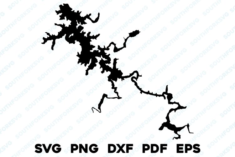 Lake Nottely Georgia Map Silhouette Shape Design