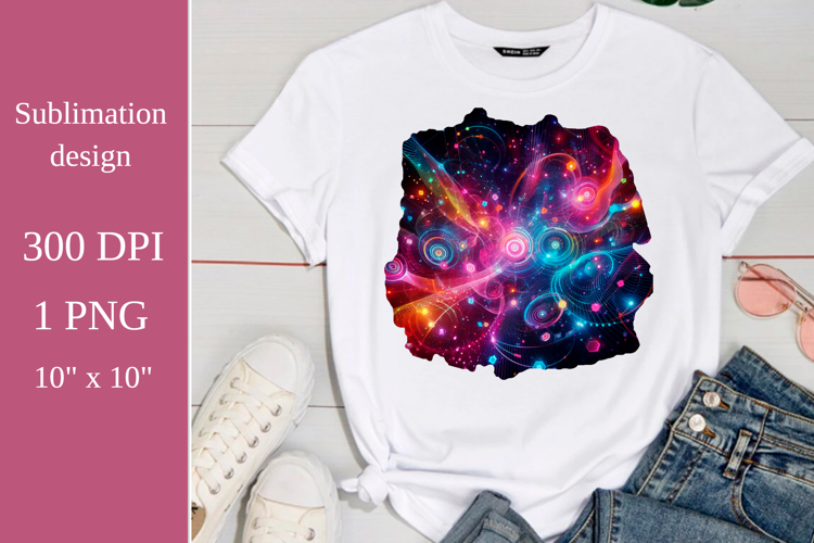 Neon Galaxy Sublimation Design | Digital Space Art 1