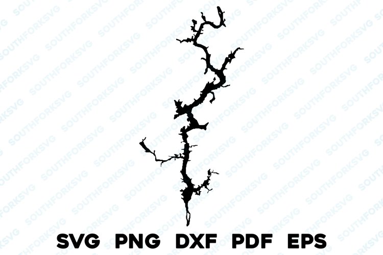 Lay Lake Alabama Map Silhouette Shape Design