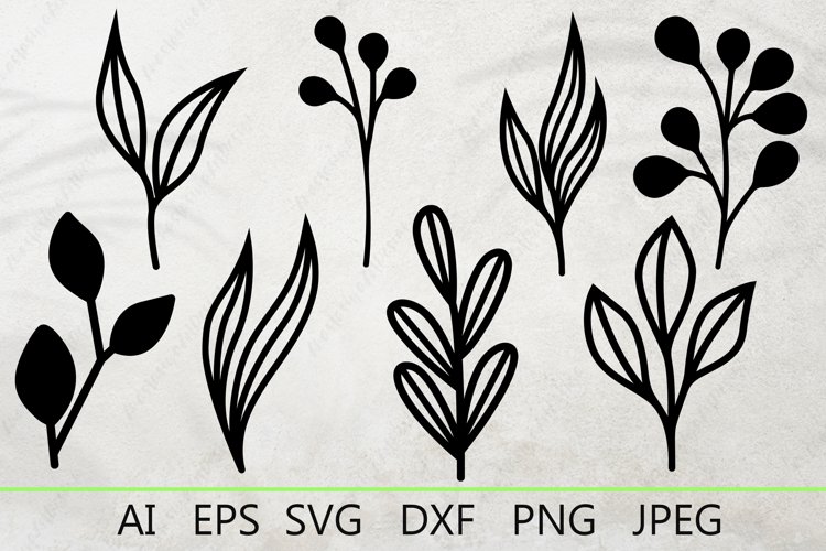 Leaves bundle paper cut, Botanical element svg laser cut