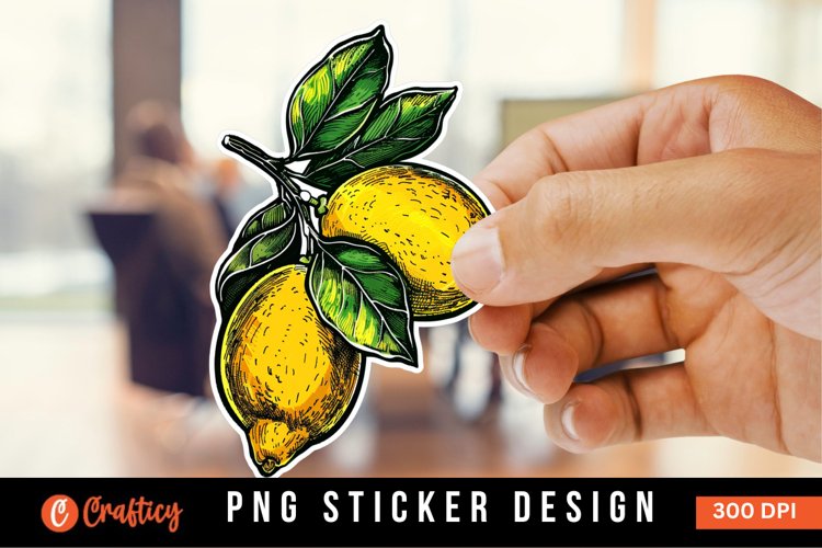 Lemon Sticker Clipart,Refreshing Lemon Sticker,Fruit Sticker