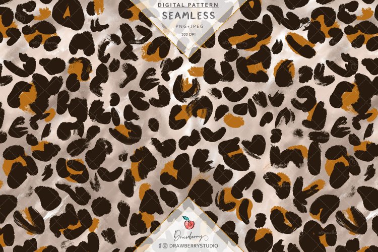 Seamless Leopard Pattern Png, Jpg, Printable Leopard SP139