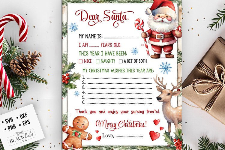 Letter to Santa printable PDF, Letter for Santa (3014615)