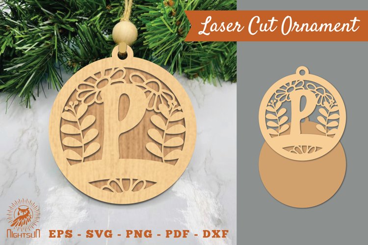 Letter P Laser Cut Ornament SVG