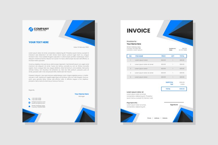 Letterhead & Invoice Corporate Template Vol.3 (2116670)