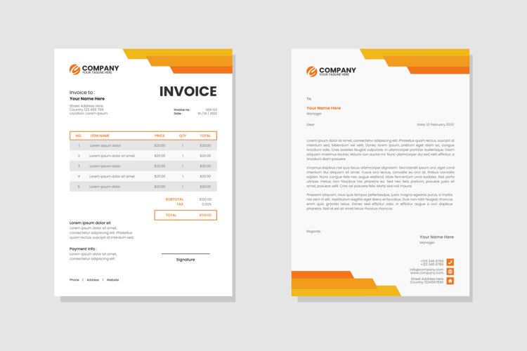 Letterhead & Invoice Corporate Template Vol.37