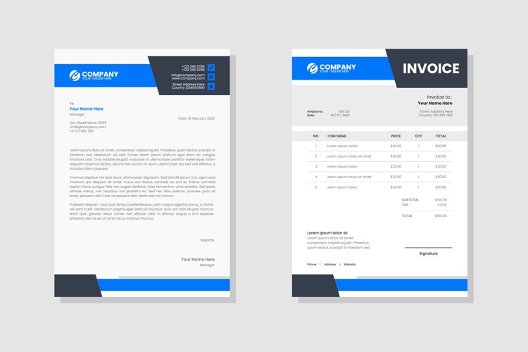 Letterhead & Invoice Corporate Template Vol.40