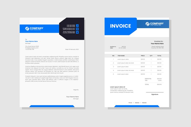 Letterhead & Invoice Corporate Template Vol.49