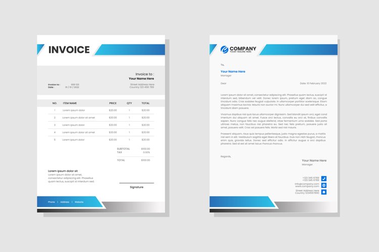 Letterhead & Invoice Corporate Template Vol.80