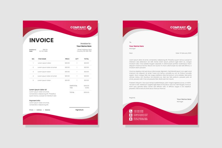 Letterhead & Invoice Corporate Template Vol.81