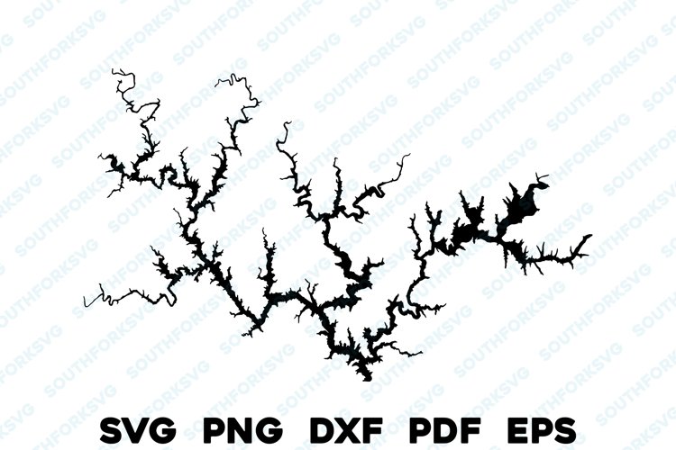 Lewis Smith Lake Alabama Map Silhouette Shape Design