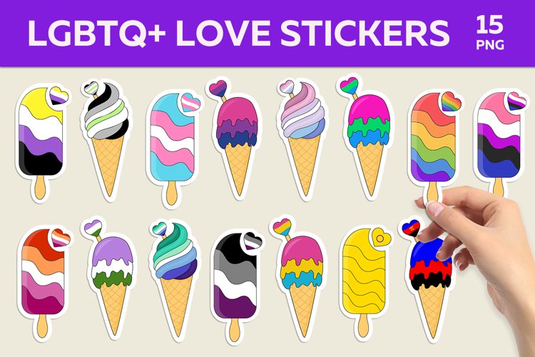 Pride Stickers Bundle, LGBTQ love stickers, LGBT stickers