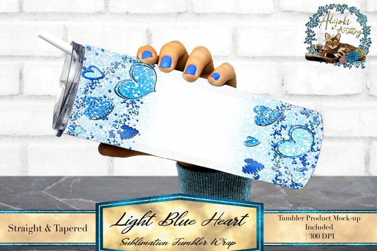 Light Blue Heart | Sublimation Tumbler Design