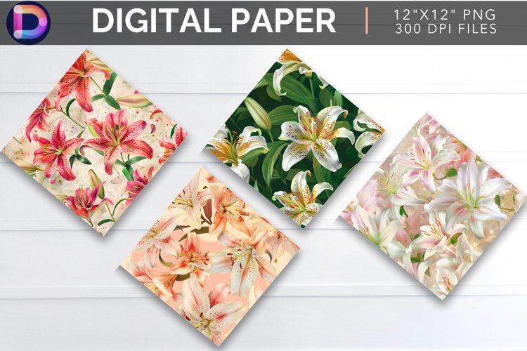 Lily Flower Digital Paper