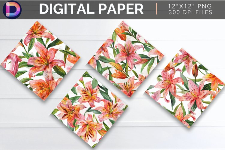 Lily Flowers Digital Paper